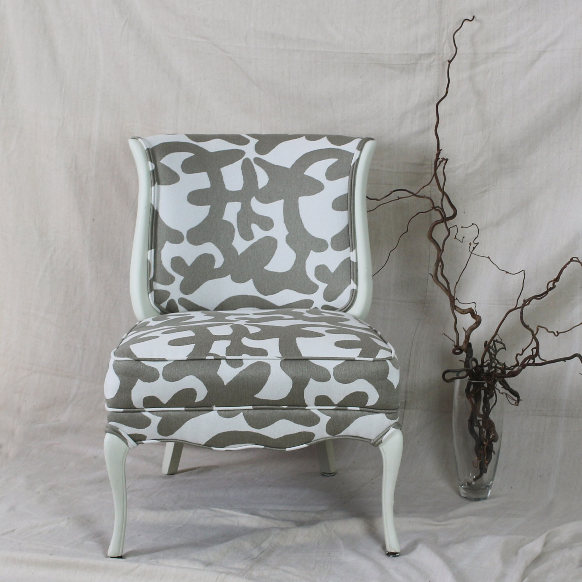 Vintage Harp Back Slipper Chair - Etsy