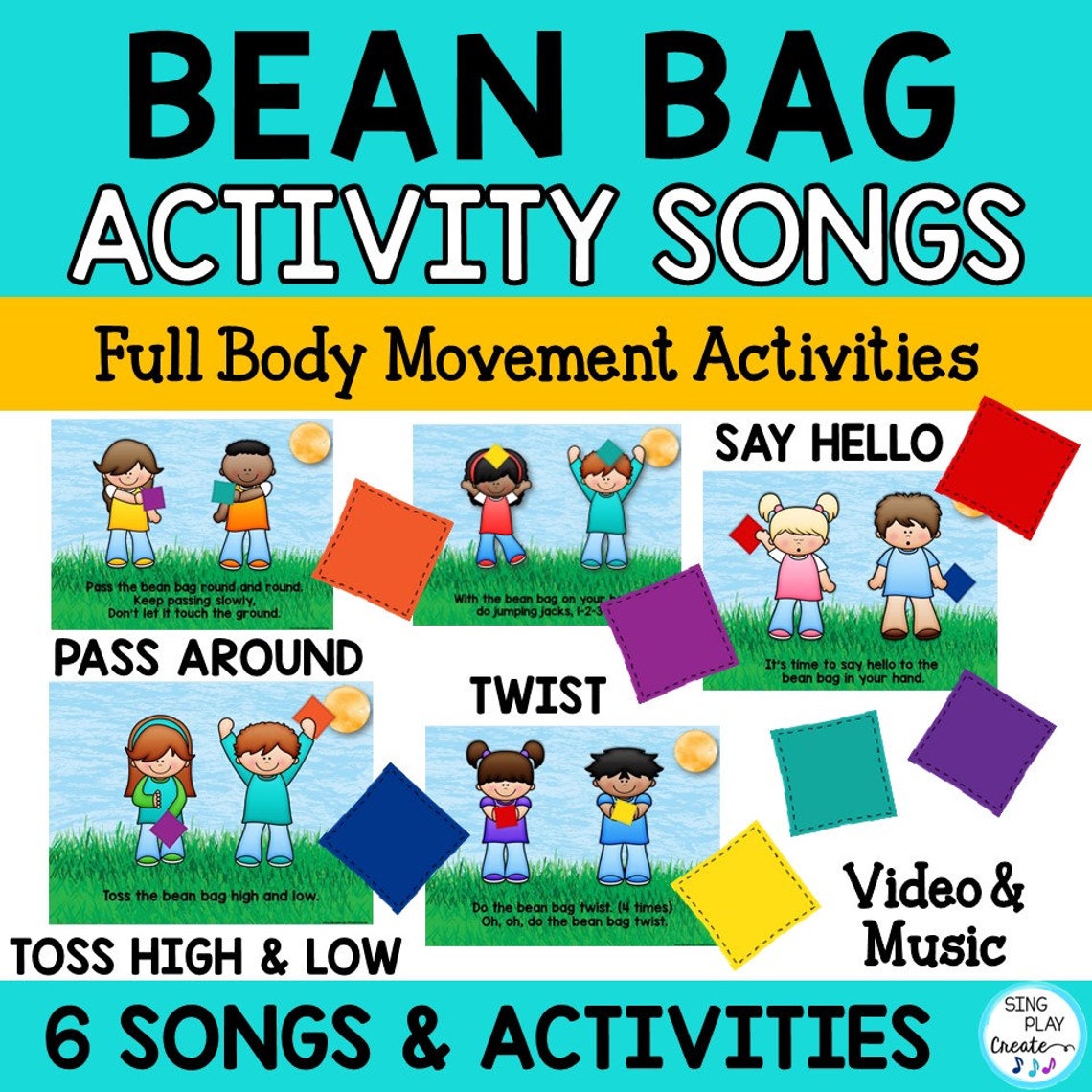 Bean Bag Activity Songs and Games for Brain Breaks, Team Building ...