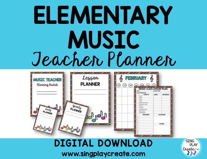 Music Teacher Basic Planner for Lessons, Concerts,day-week-quarter-year ...