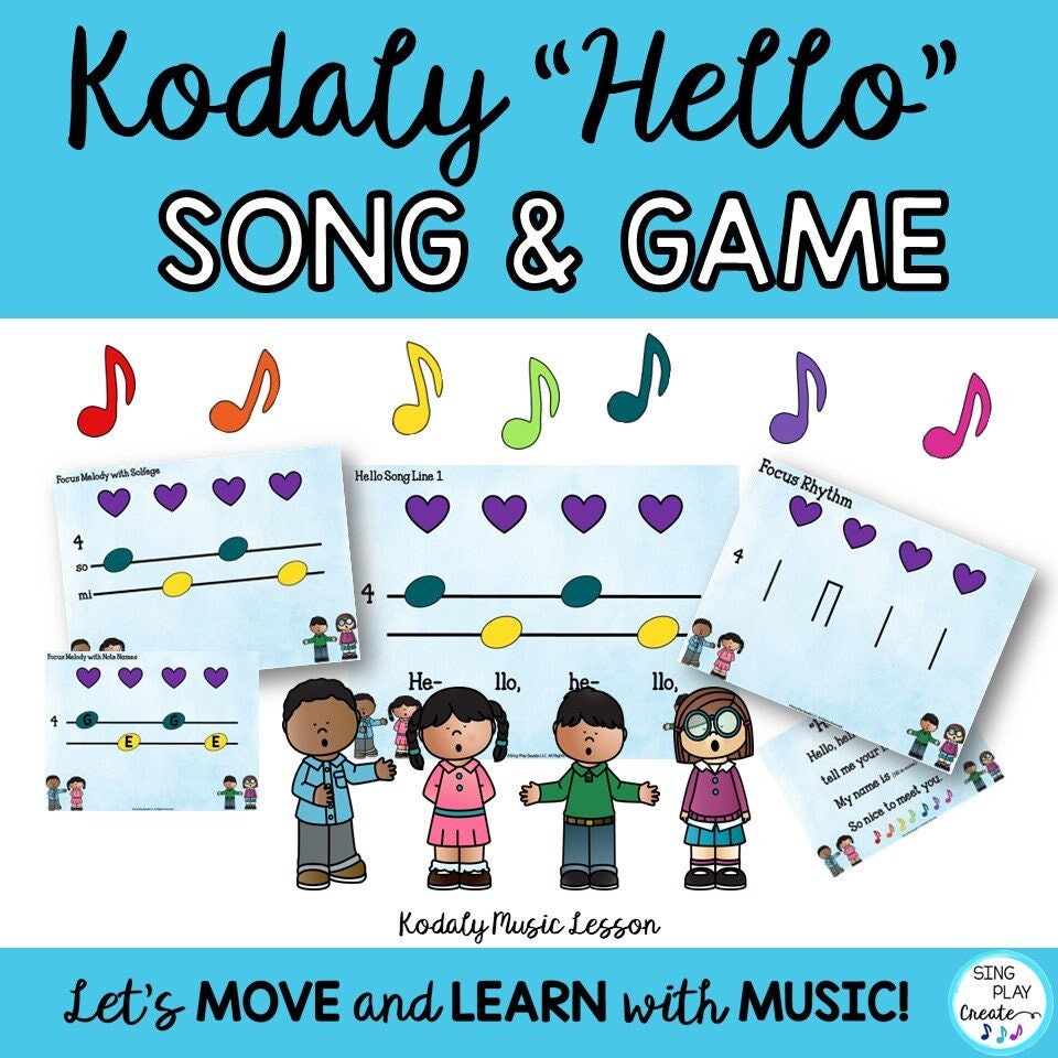 Music Class Kodaly Lesson: hello Song and Game, Elementary Music Lesson ...