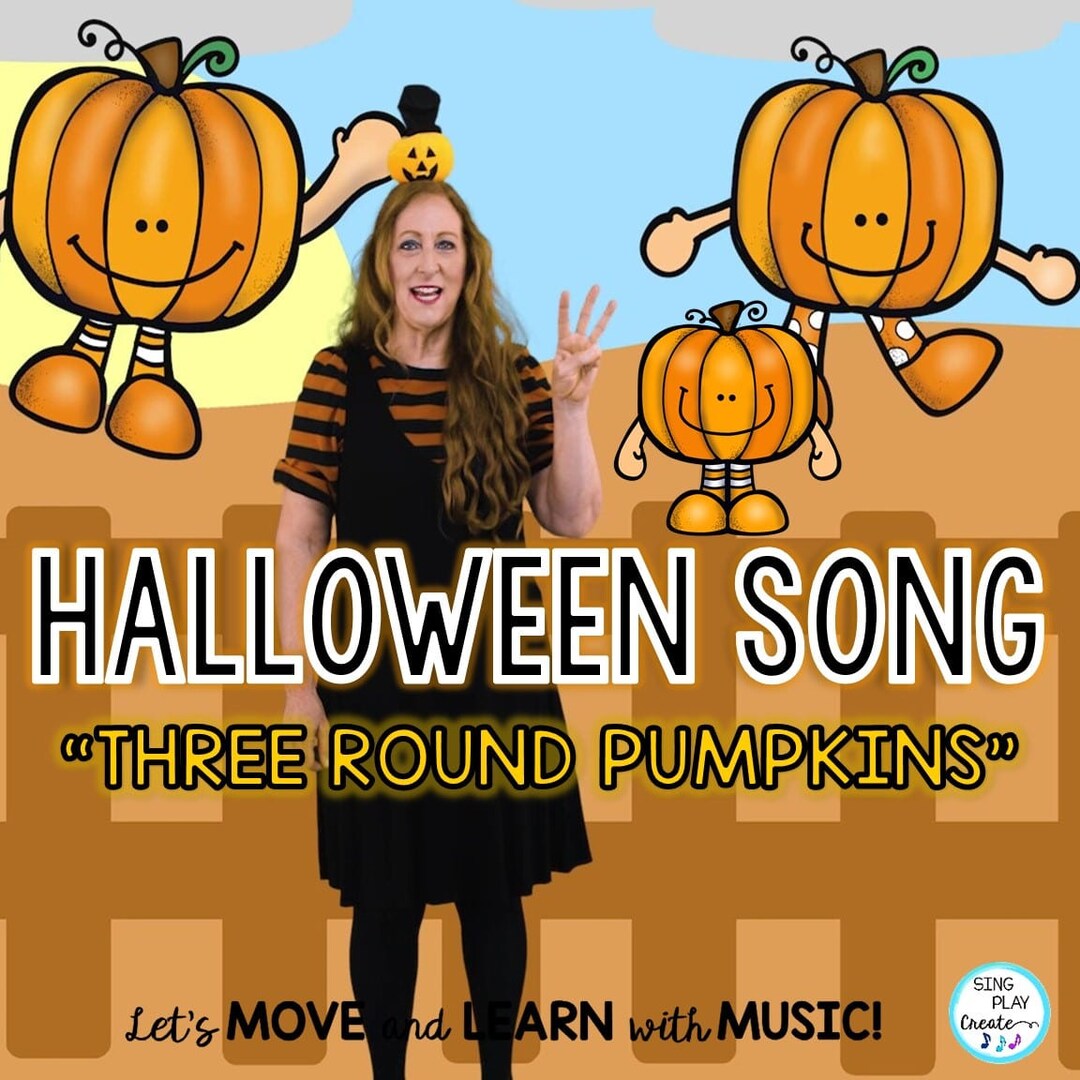 Halloween Action Song: three Round Pumpkins Literacy Activities, VIDEO ...