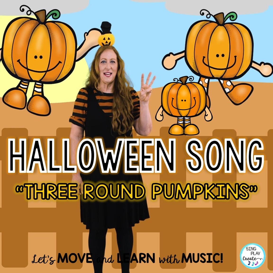 Halloween Action Song: three Round Pumpkins Literacy Activities, VIDEO ...