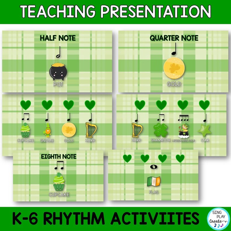 St. Patrick's Day Rhythm Activities: Digital, Elementary Music, Music ...