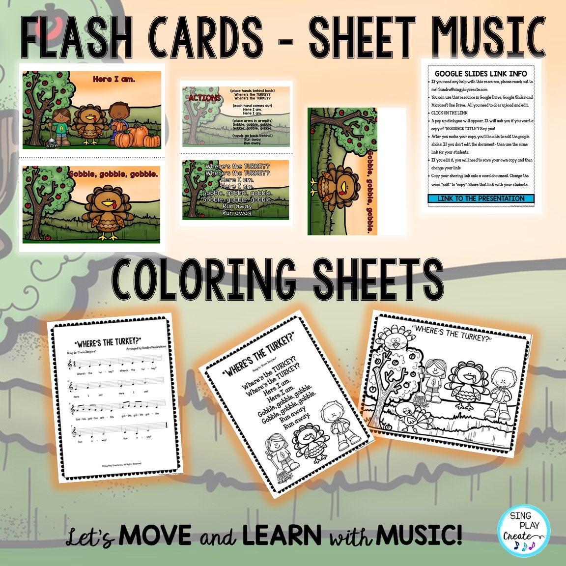 Thanksgiving Action Song: where's the Turkey Literacy Activities, Video ...