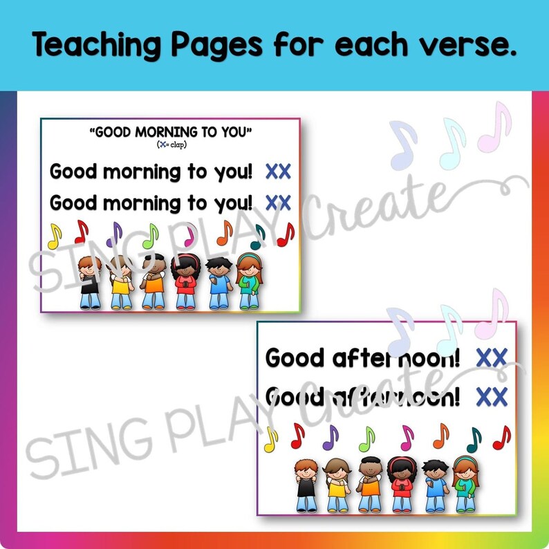Music Class Hello Song: good Morning to You afternoon Elementary Music ...