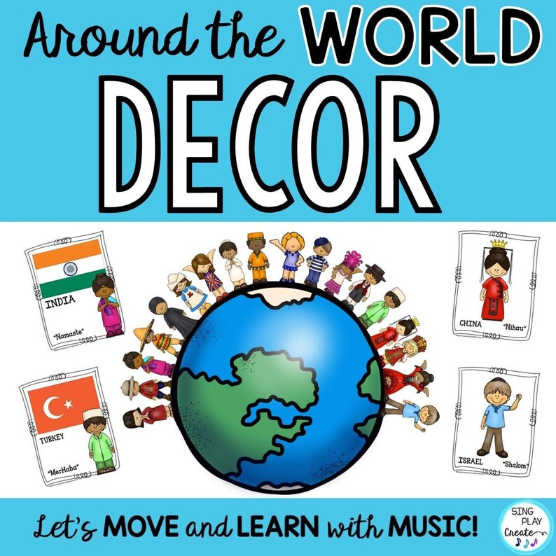 Around the World Classroom Décor Set - Etsy