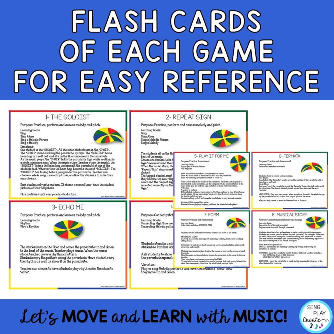 Parachute Activities for Music, PE, Homeschool Groups Prek-6th Grade ...