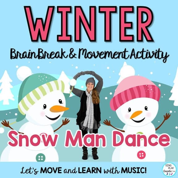 Winter snowman Dance Brain Break and Movement Activity Video, Mp3's - Etsy