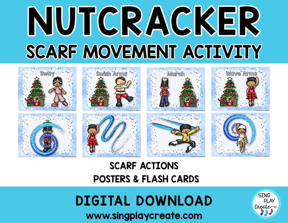 Nutcracker Scarf Movement Cards and Activities - Etsy