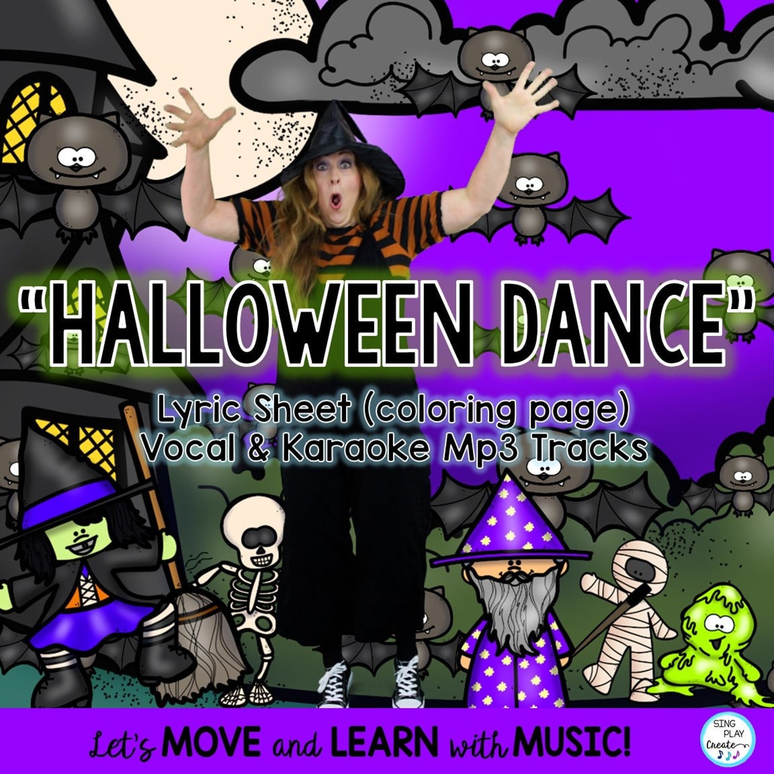Halloween Action Song halloween Dance: Music Tracks and Coloring Page ...