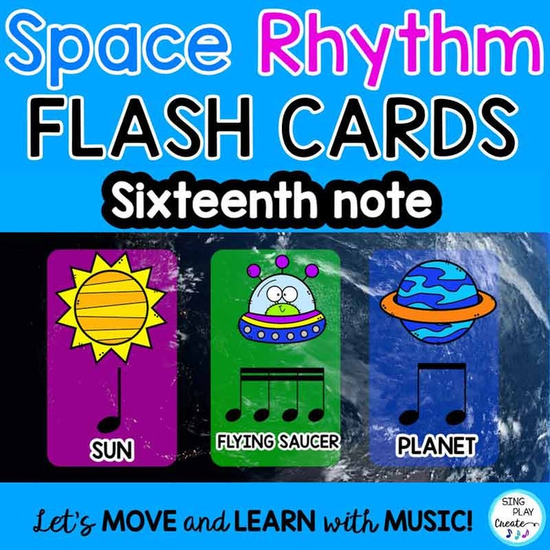 Rhythm Flash Cards, Posters: sixteenth Notes Activities & Games, Space ...
