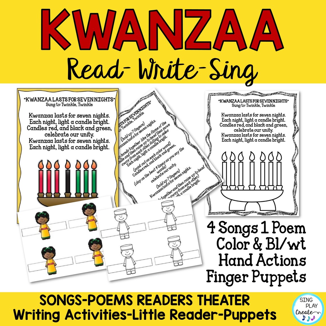 Kwanzaa Literacy Songs, Poems, Readers Theater or Music Program ...