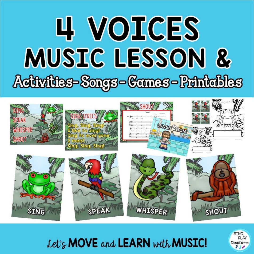 Four Voices, Vocal Timbre Music Lesson and Games With Song, Posters and ...