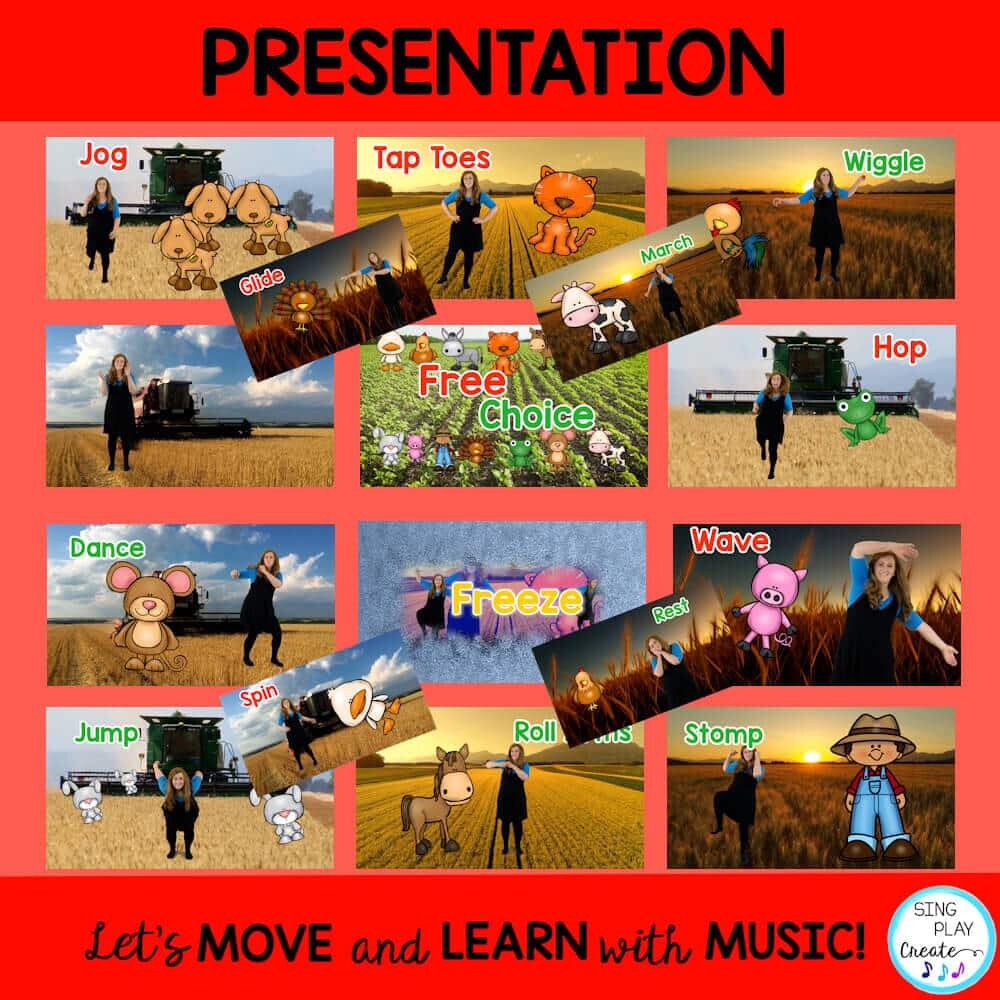 Farm Animal Run Exercise for Kids, Brain Break, P.E. Indoor Workout ...