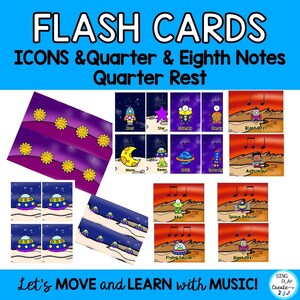 Music Steady Beat and Rhythm Charts, Cards, Activities L1: Space Theme ...