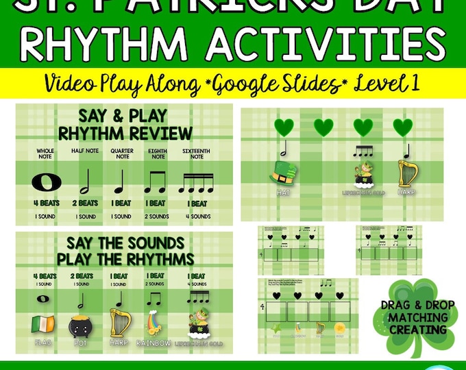 St. Patrick's Day Rhythm Activities: Digital, Elementary Music, Music ...