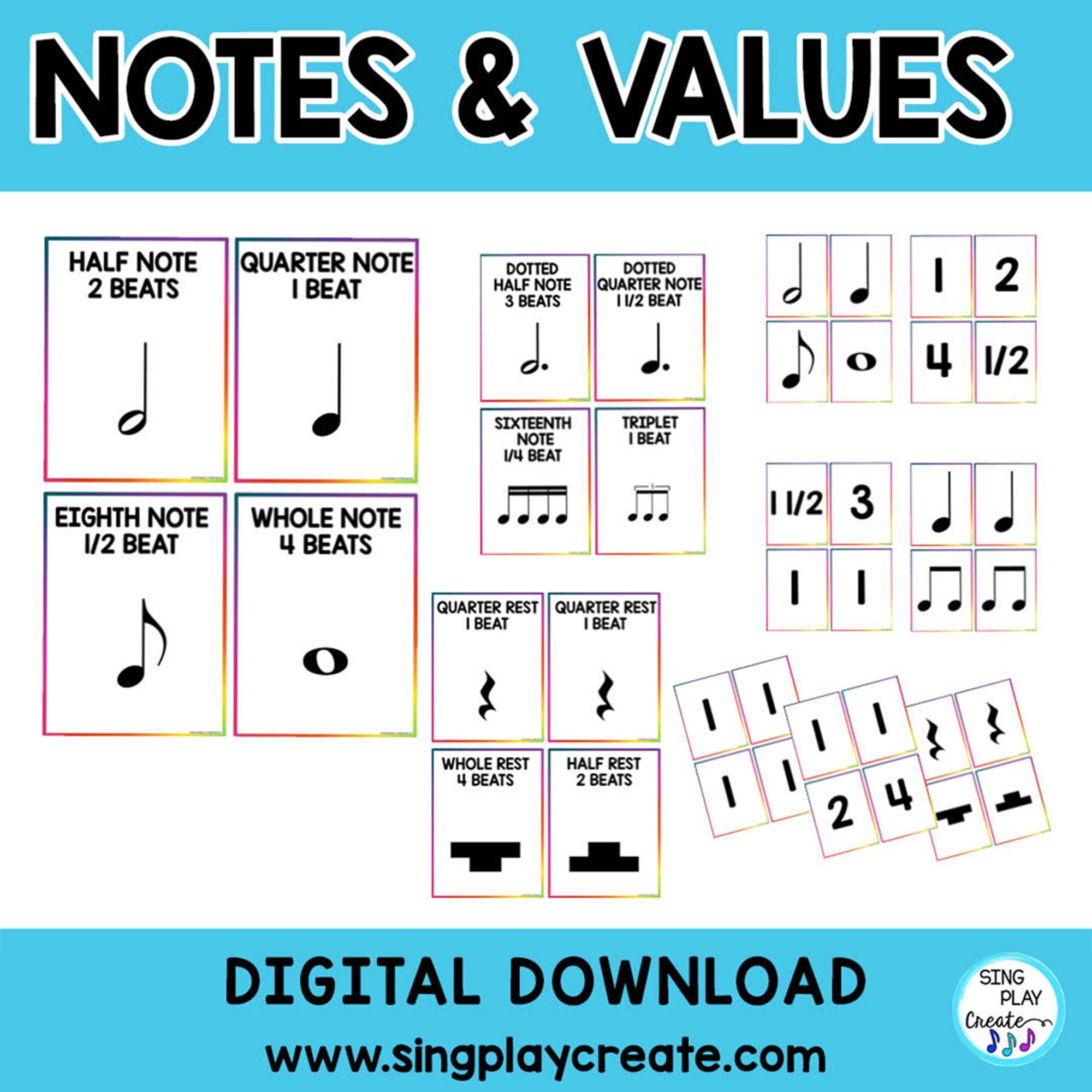 Music Game flip It Slap It Match It Music Notes, Music Symbols, Piano ...