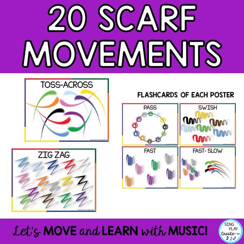 Scarf and Ribbon Creative Movement Activities: Music, P.E., Special ...