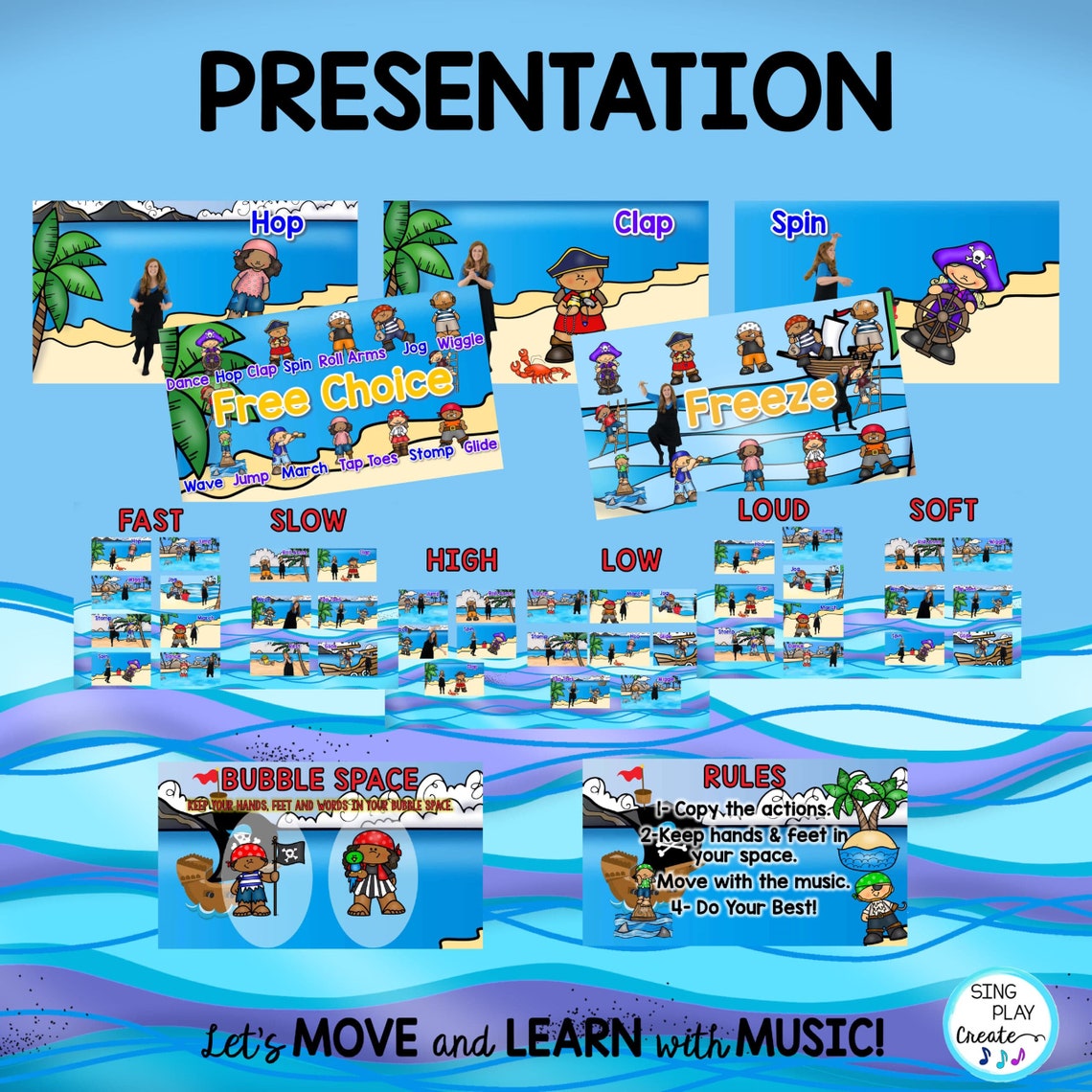 Pirate Freeze Dance: Dynamics, Movement and Math Activites - Etsy