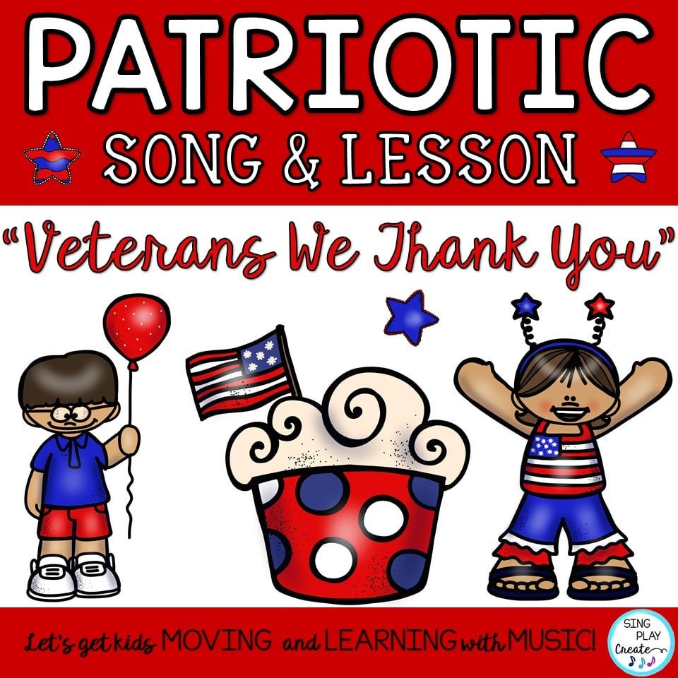 Patriotic Veterans Day Song and Music Lesson veterans We Thank You - Etsy
