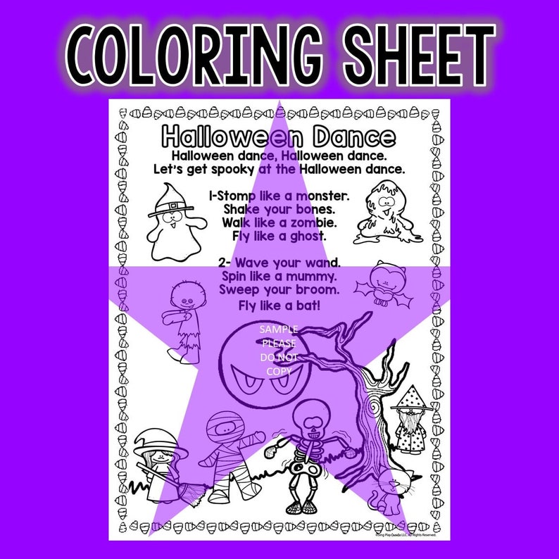 Halloween Action Song halloween Dance: Music Tracks and Coloring Page ...