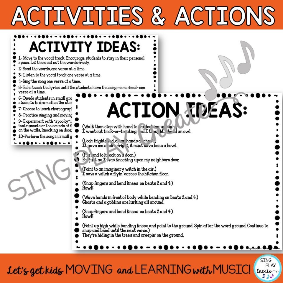 Halloween Music howl Song, Activities, Actions, Mp3 Tracks - Etsy