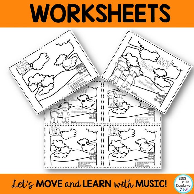 Vocal Explorations : Fall Themed, Animated, Worksheets K-3 - Etsy