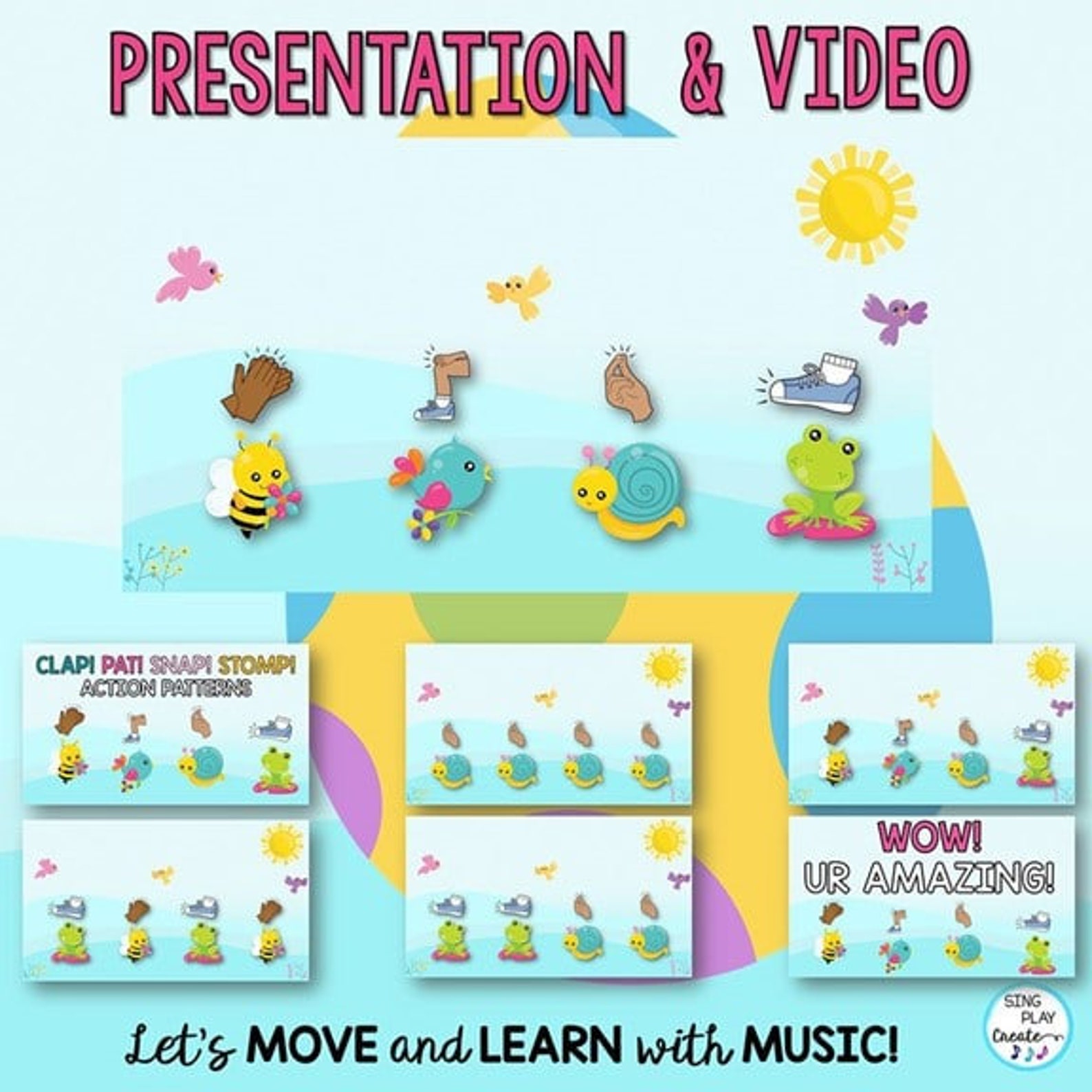 Spring Body Percussion Activities: Play Along Video - Etsy