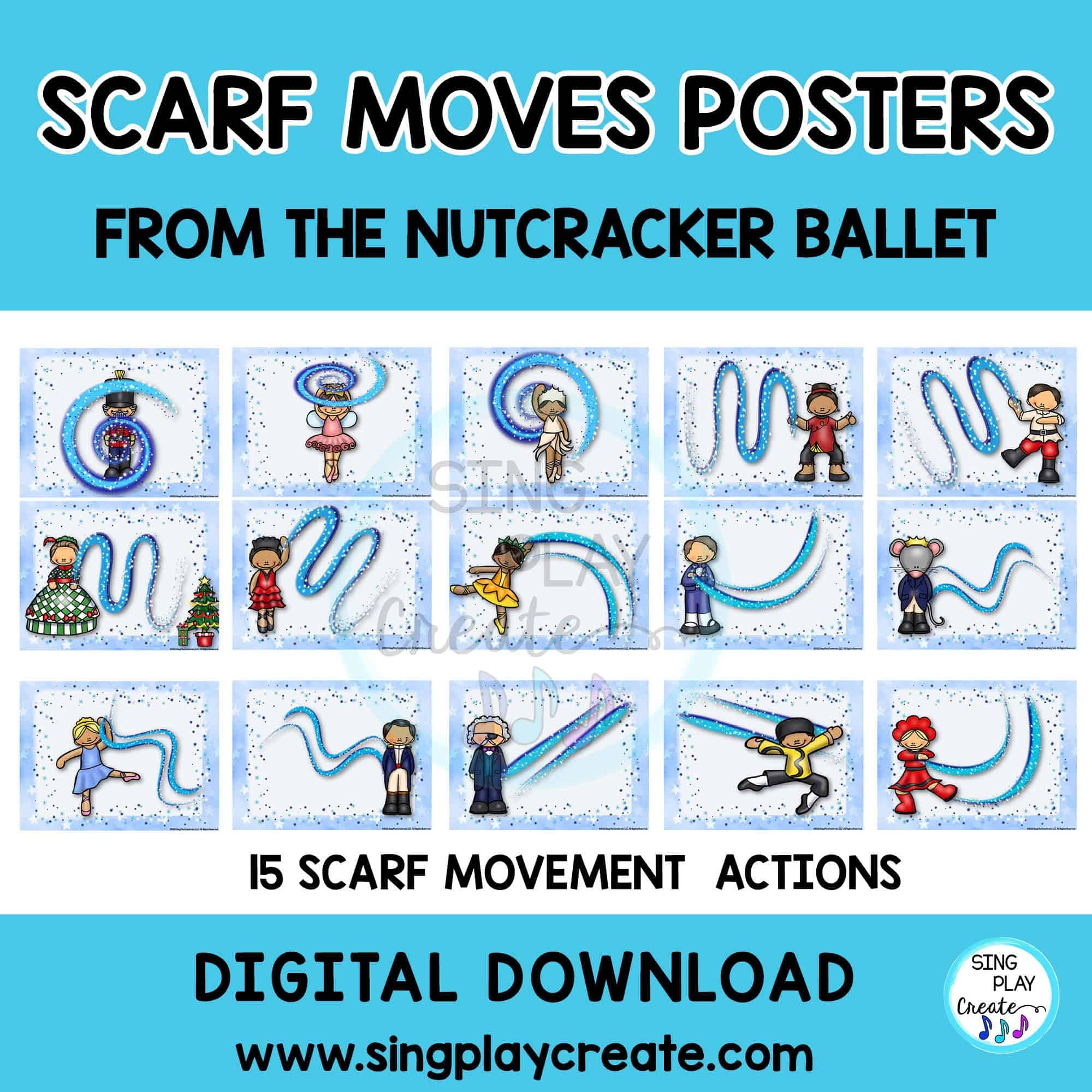 Nutcracker Scarf Activities for Music, PE, Special Needs and Elementary ...