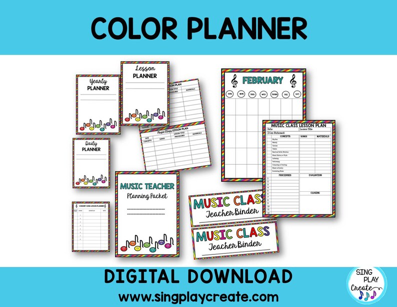 Music Teacher Basic Planner for Lessons, Concerts,day-week-quarter-year ...