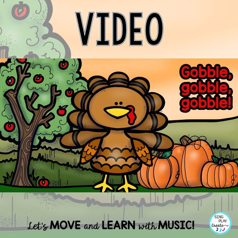 Thanksgiving Action Song: where's the Turkey Literacy Activities, Video ...