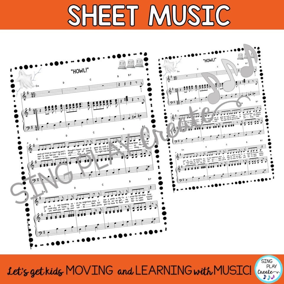 Halloween Music howl Song, Activities, Actions, Mp3 Tracks - Etsy