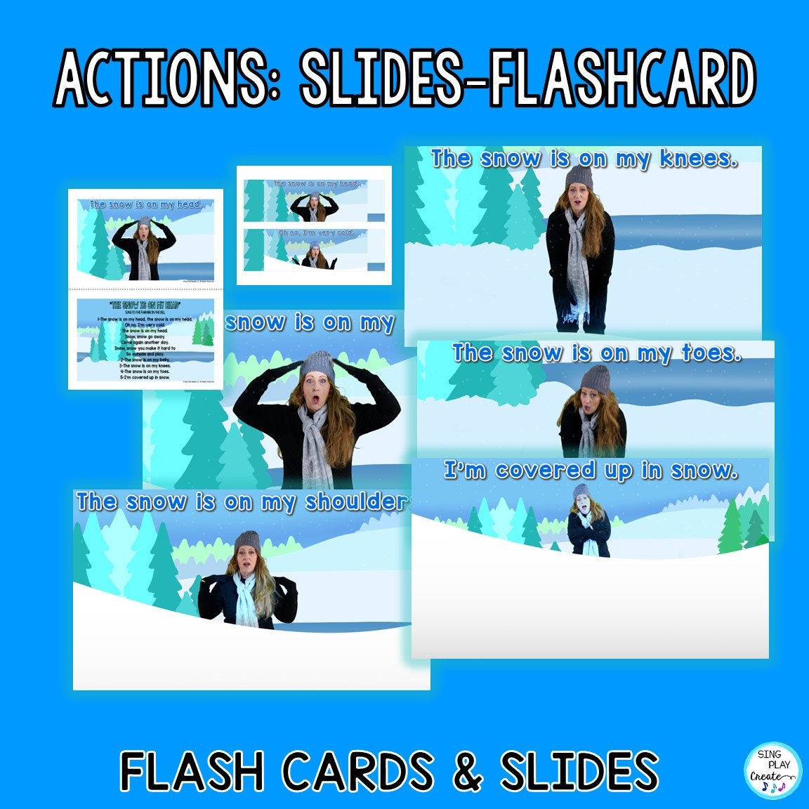 Winter Action Song & Poem the Snow is on My Head : Literacy Activities ...