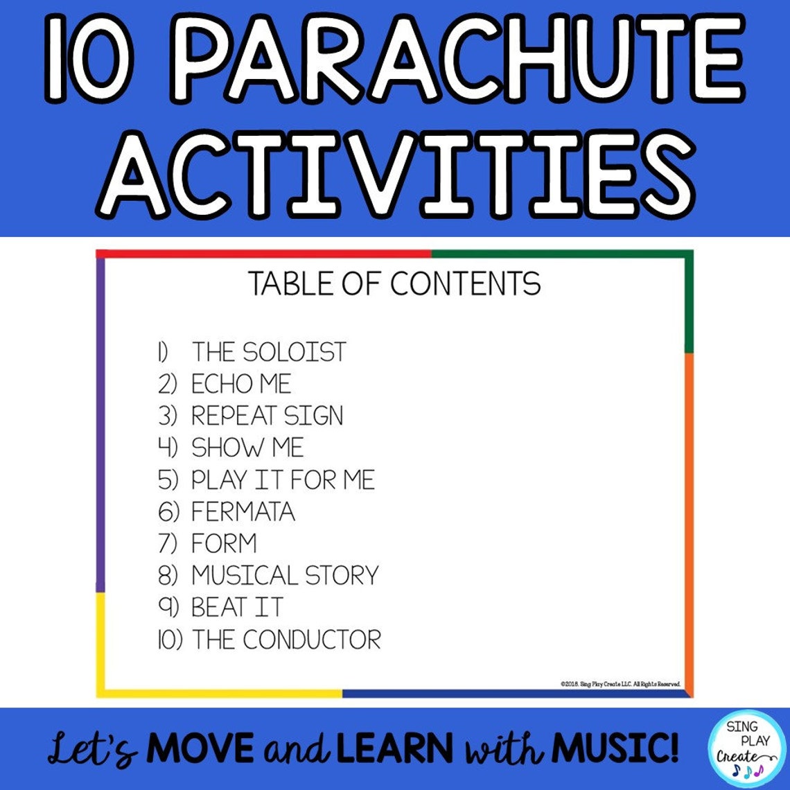 Parachute Activities for Music, PE, Homeschool Groups Prek-6th Grade ...
