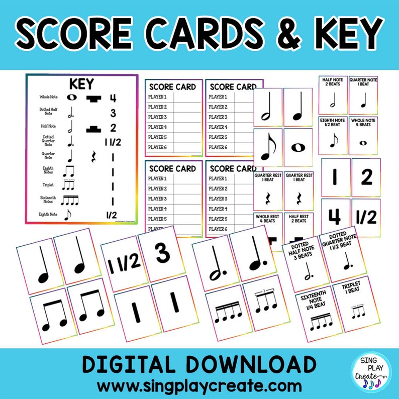 Music Game flip It Slap It Match It Music Notes, Music Symbols, Piano ...