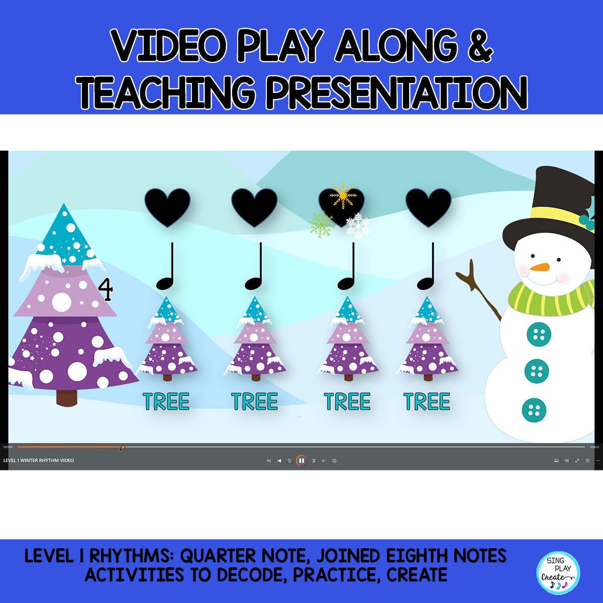 Winter Rhythm Activities LEVEL 1 : Compose and Rhythm Play Along ...