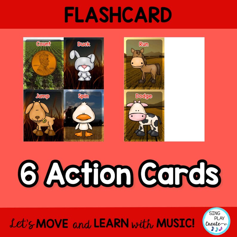 Farm Animal Run Exercise for Kids, Brain Break, P.E. Movement Cards and ...