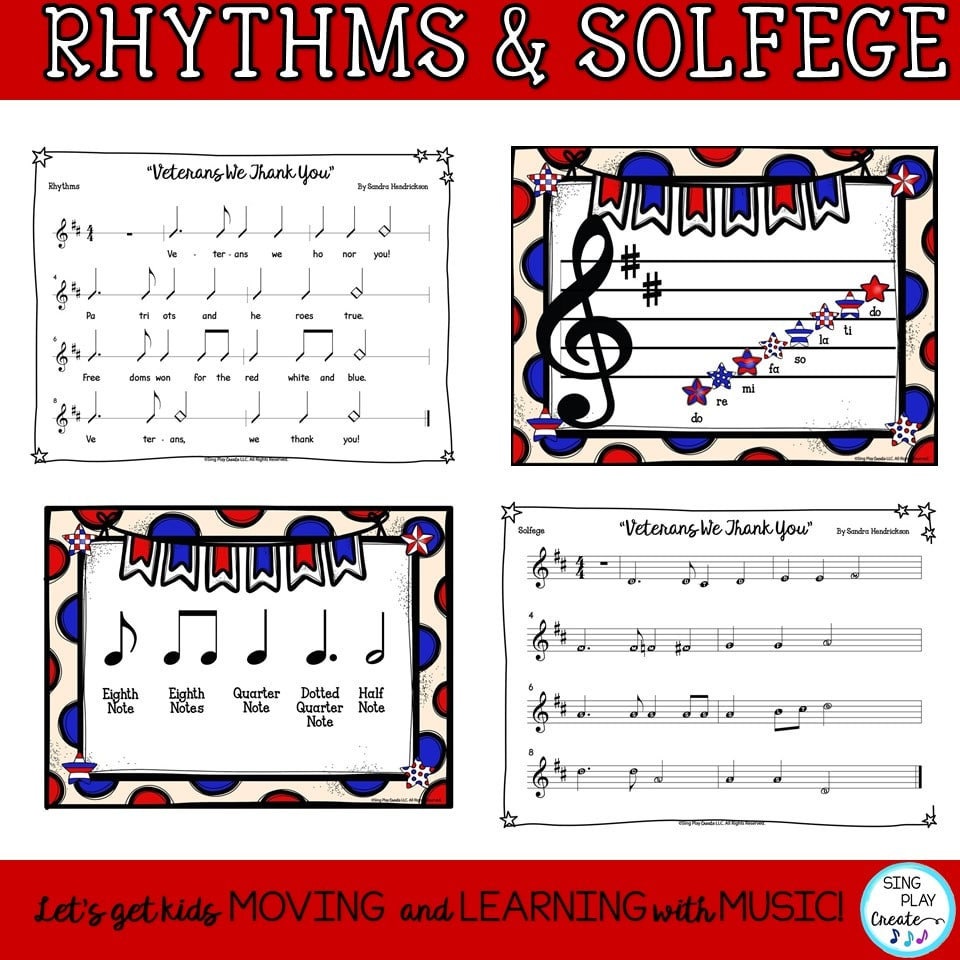 Patriotic Veterans Day Song and Music Lesson veterans We Thank You - Etsy