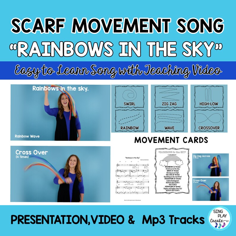 Scarf and Ribbon Streamer Movement Song Activity: rainbows in the Sky ...
