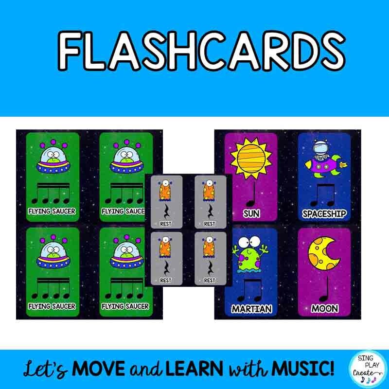 Rhythm Flash Cards, Posters: sixteenth Notes Activities & Games, Space ...
