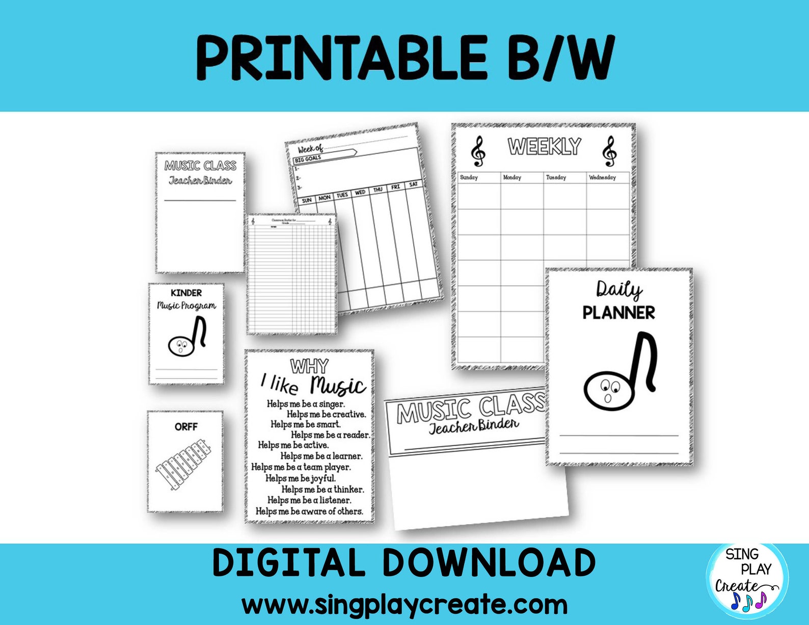 Music Teacher Basic Planner for Lessons, Concerts,day-week-quarter-year ...