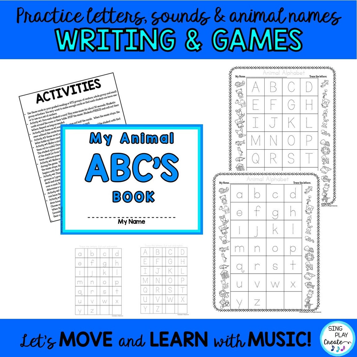 Animal ABC Alphabet Letters Phonics Games & Activities to - Etsy