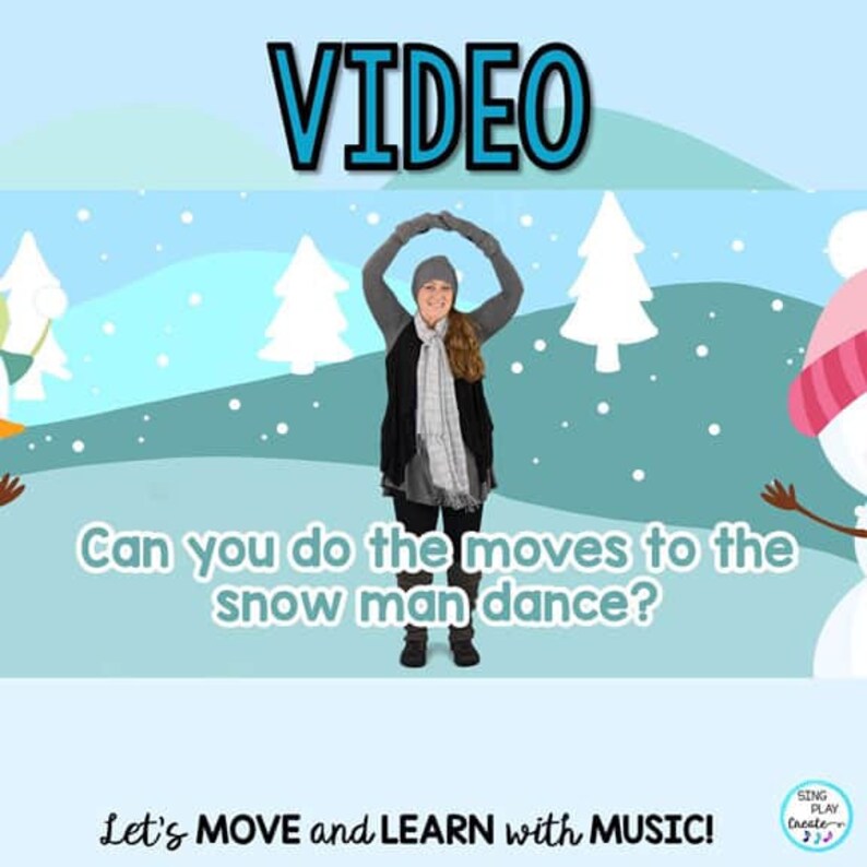 Winter snowman Dance Brain Break and Movement Activity Video, Mp3's - Etsy