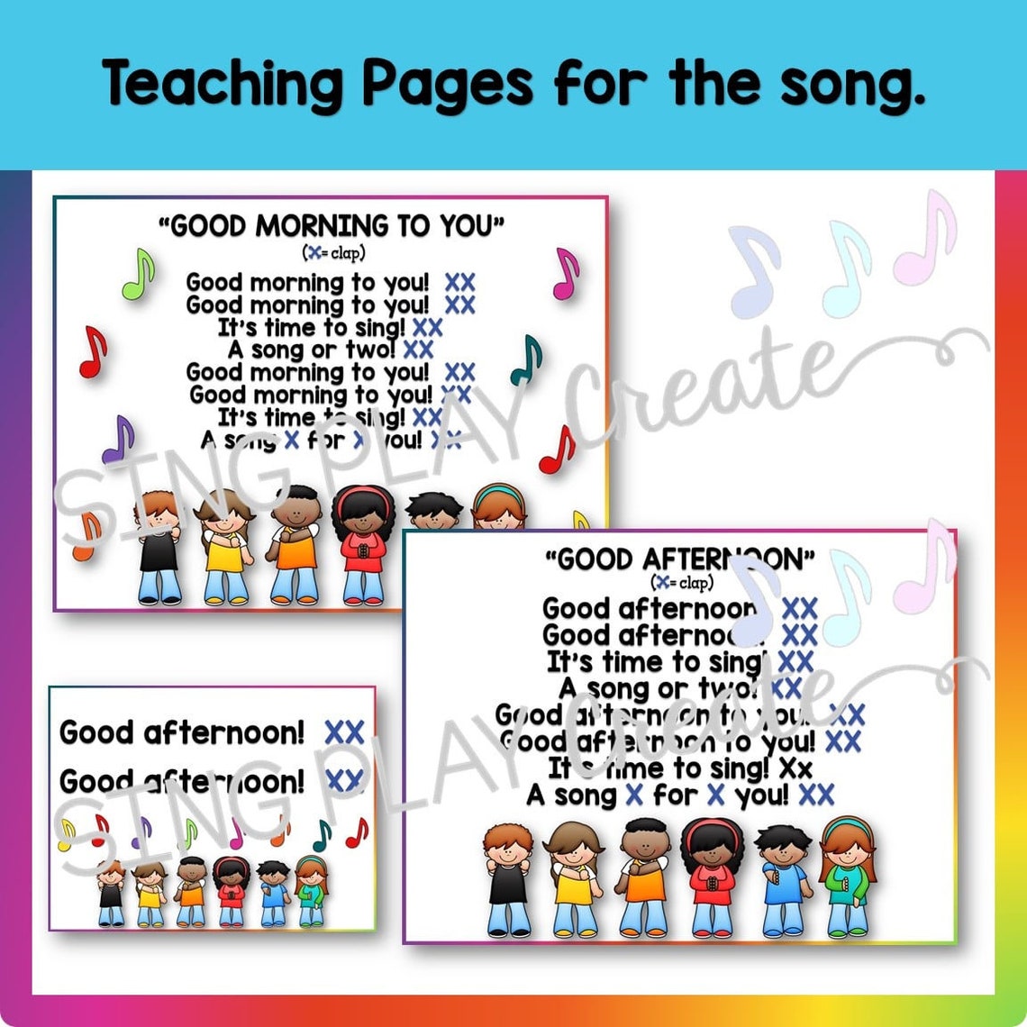 Music Class Hello Song: good Morning to You afternoon Elementary Music ...