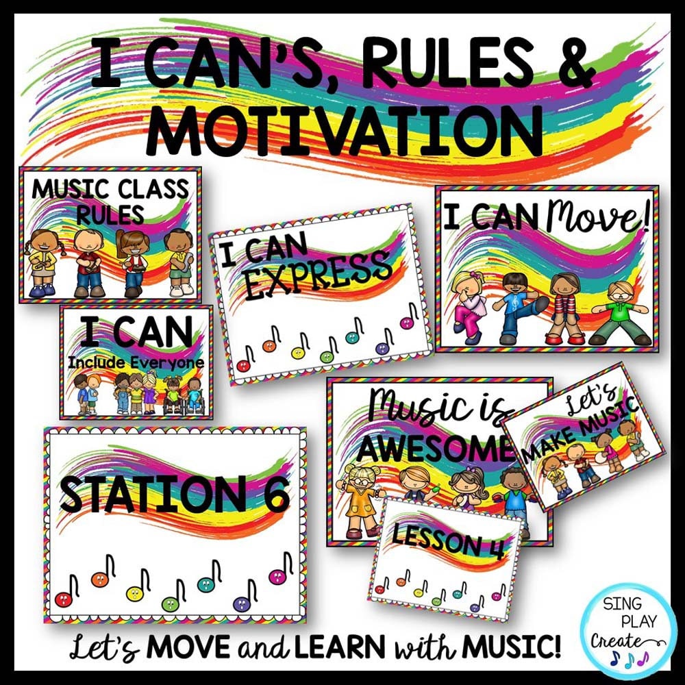 Music Classroom Decor: Music Room Rules, Music Standards, Music Notes ...