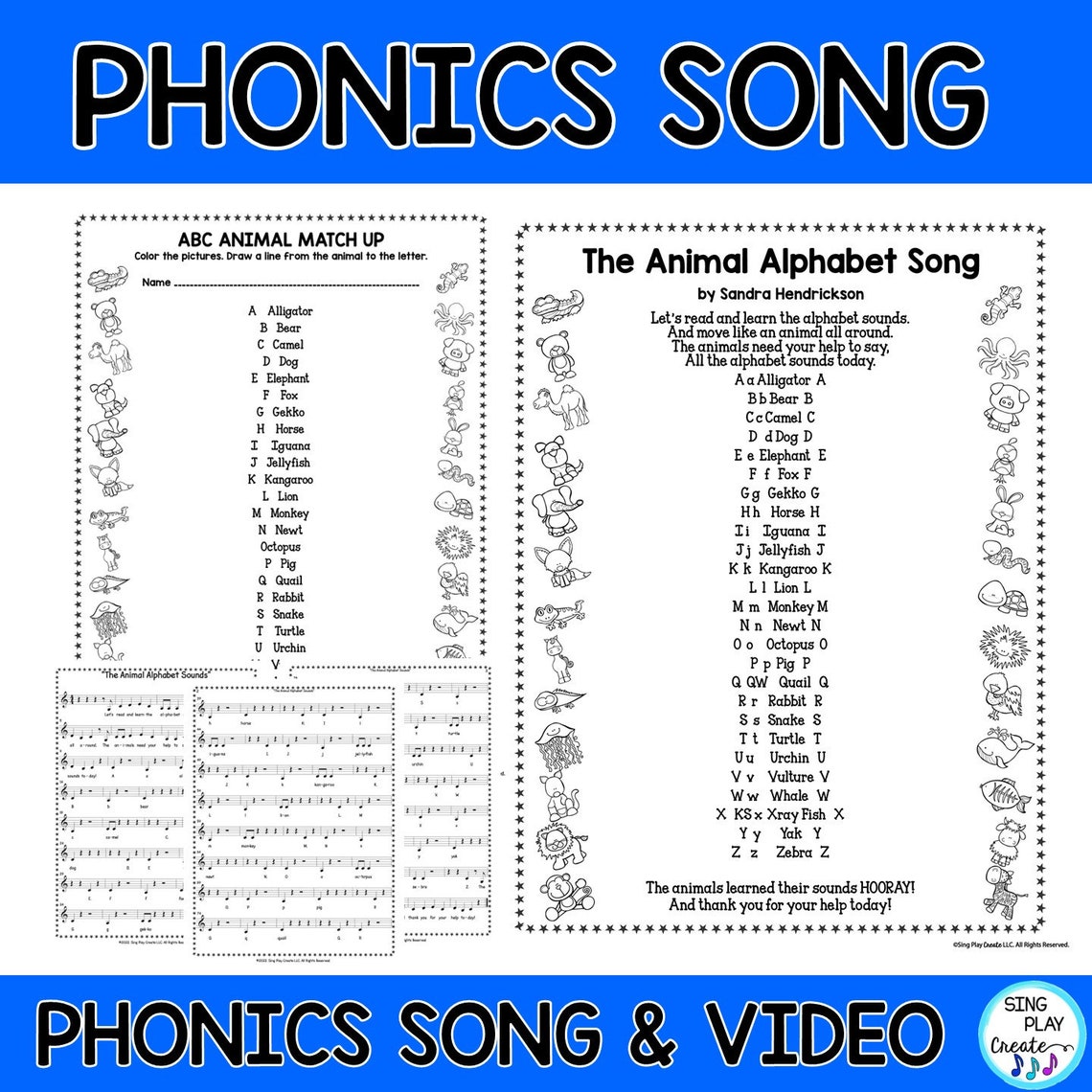 Animal Alphabet Letter Phonics Identification and Sounds Song and ...