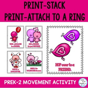 Valentine's Day Movement Task Cards, Brain Break Activity, Movement ...