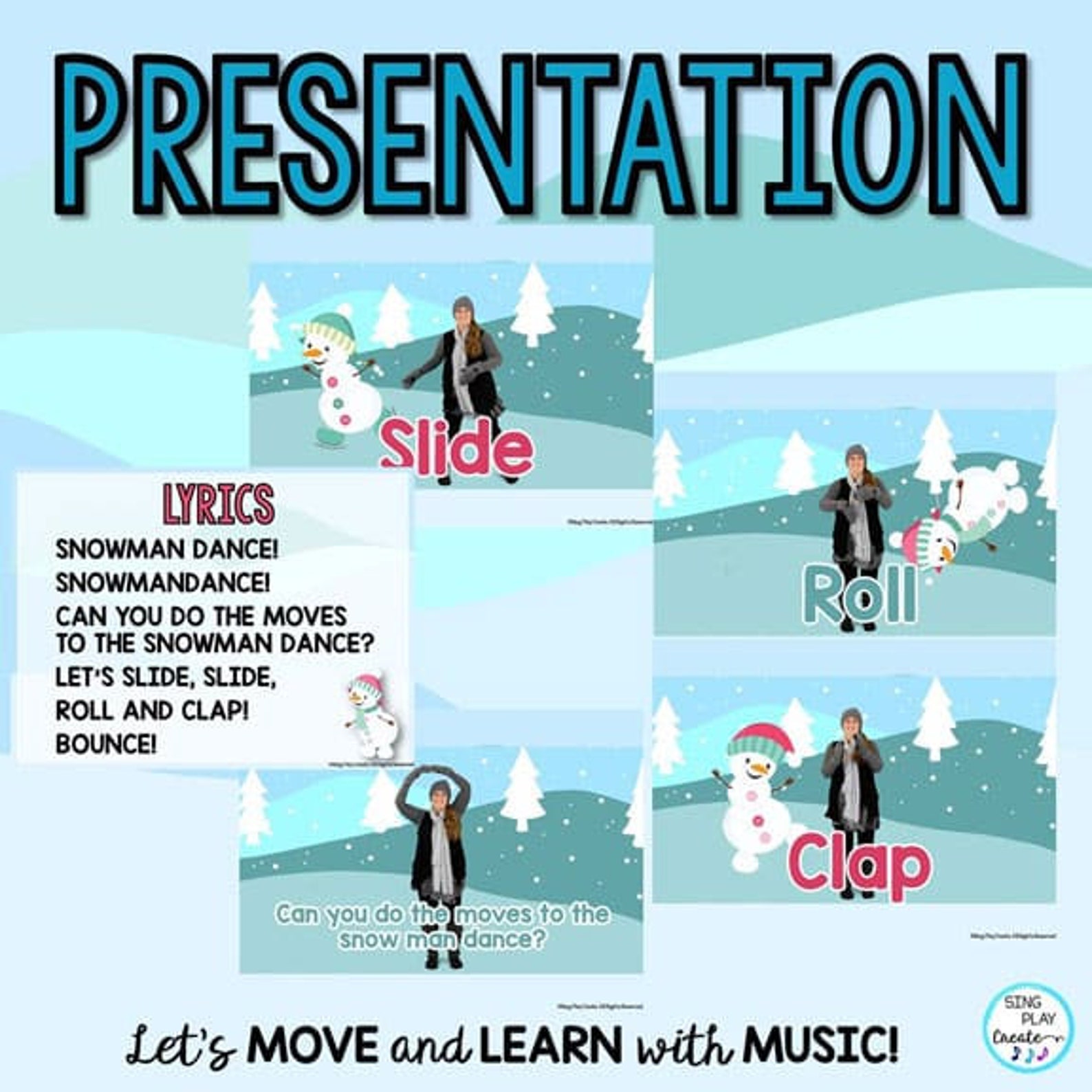 Winter snowman Dance Brain Break and Movement Activity Video, Mp3's - Etsy