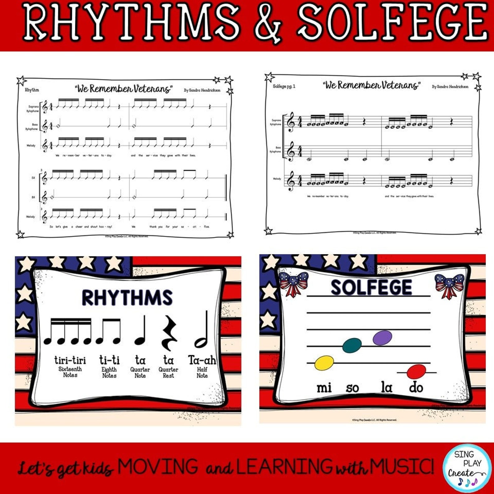 Patriotic Song and Music Lesson we Remember Veterans Orff, Kodaly ...