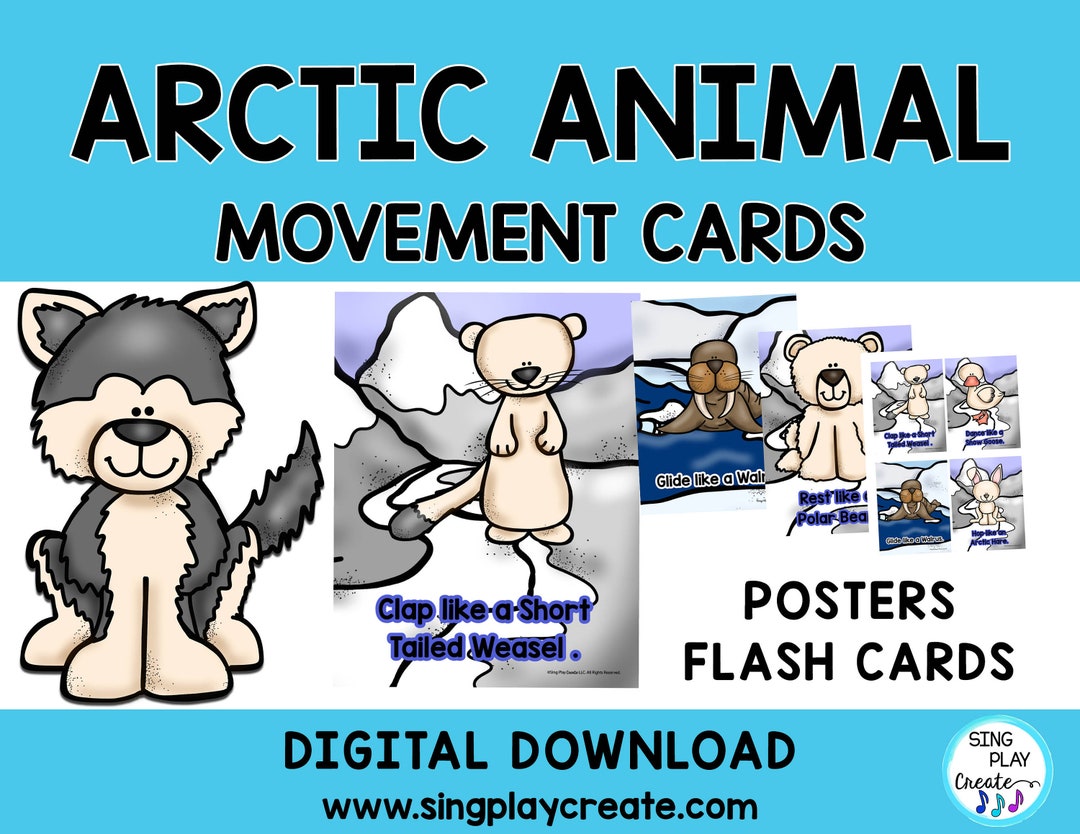 Arctic Animal Movement Task Cards, Brain Break Activity, Transitions - Etsy